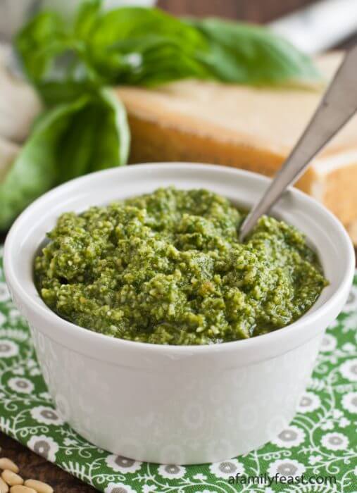 Pasta with Pesto Cream Sauce - A Family Feast®
