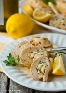 Greek Chicken Roulade - A Family Feast®