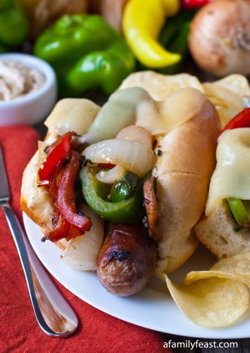 Loaded Italian Sub with Roasted Red Pepper Aioli - A Family Feast®
