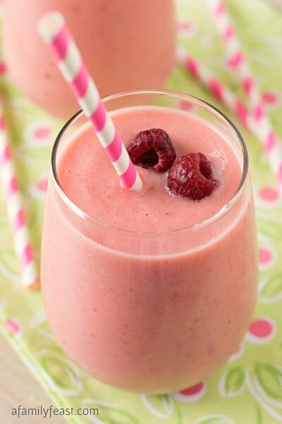 Raspberry Melon Smoothie - A Family Feast®