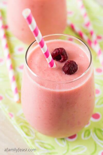Raspberry Melon Smoothie - A Family Feast®