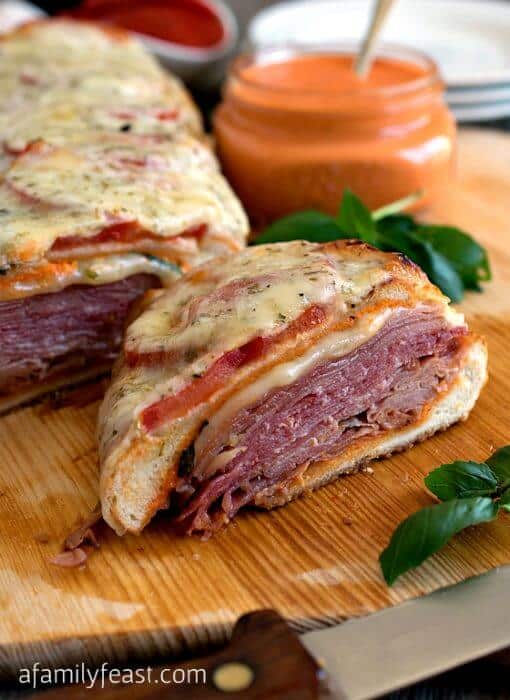 Loaded Italian Sub with Roasted Red Pepper Aioli - A Family Feast®