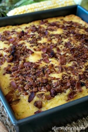 Bacon Topped Cornbread - A Family Feast®