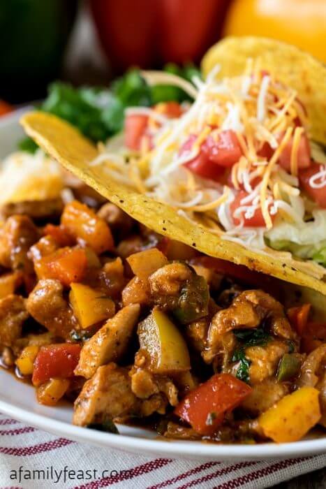Confetti Chicken Tacos - A Family Feast®