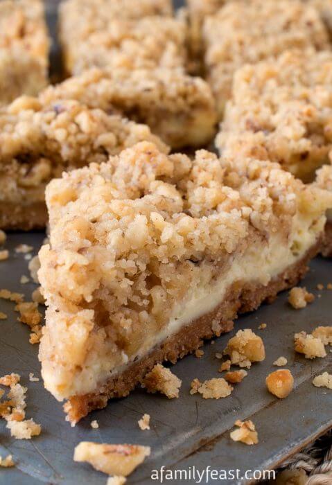 Cream Cheese Crumb Bars - A Family Feast®