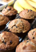 Banana Chocolate Chip Granola Muffins - A Family Feast®