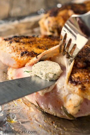 Roasted Chicken with Rosemary Compound Butter - A Family Feast®