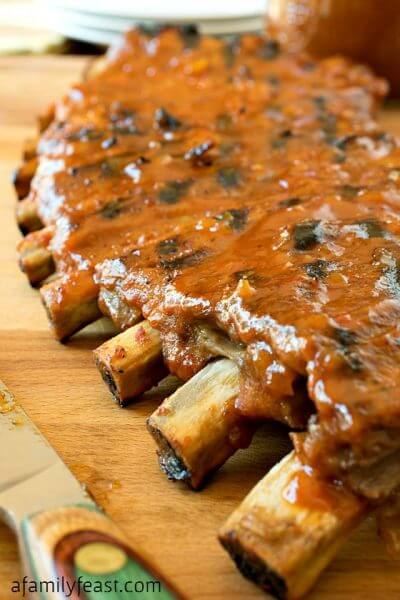 Slow Cooker Honey-Garlic Baby Back Ribs - A Family Feast®