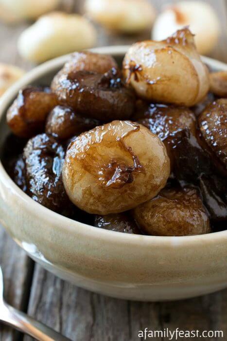 Sweet and Sour Balsamic Glazed Onions - A Family Feast®