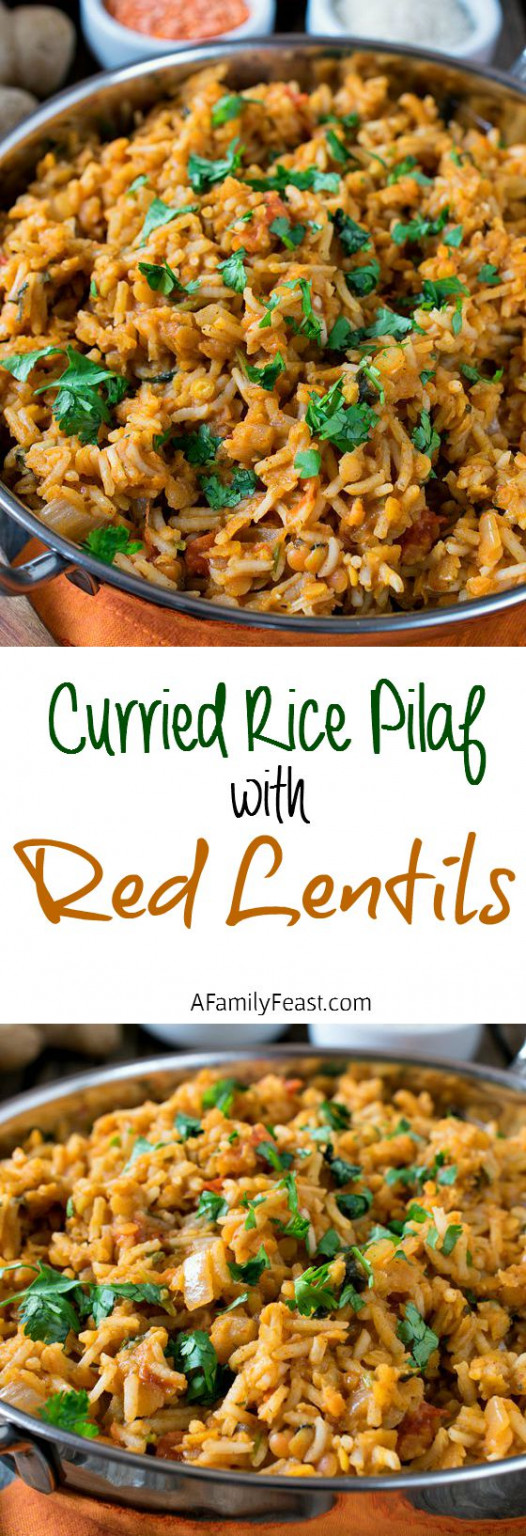 Curried Rice Pilaf With Red Lentils - A Family Feast®