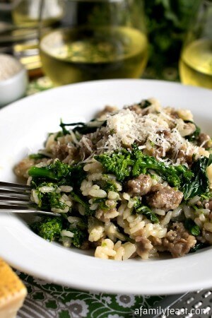 Sausage and Broccoli Rabe Risotto - A Family Feast®