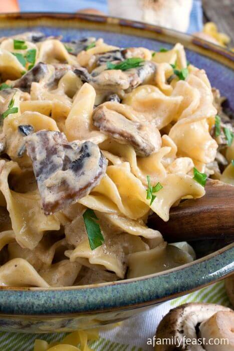 Noodles Romanoff with Mushrooms - A Family Feast®