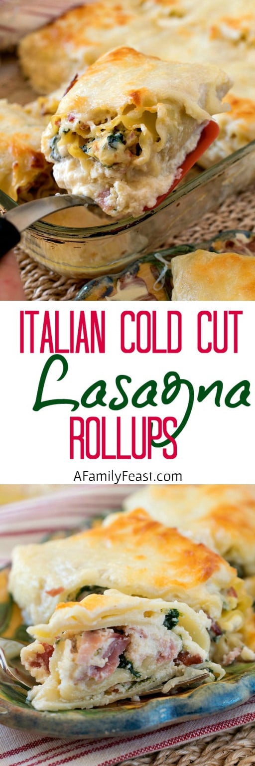 Italian Cold Cut Lasagna Rollups - A Family Feast®