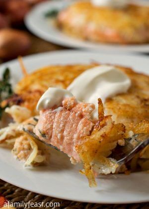 Hash Brown Crusted Salmon - A Family Feast®