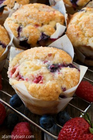 Mixed Berry Muffins - A Family Feast®