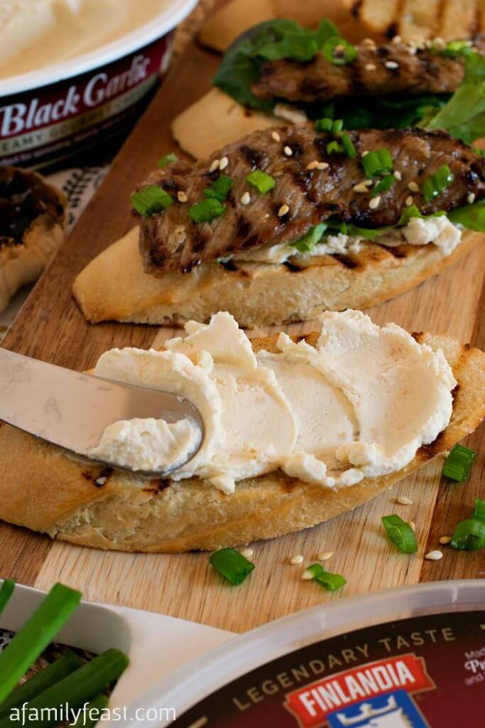Black Garlic Bulgogi Beef Crostini - A Family Feast®