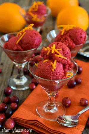 Cranberry Orange Sorbet - A Family Feast®
