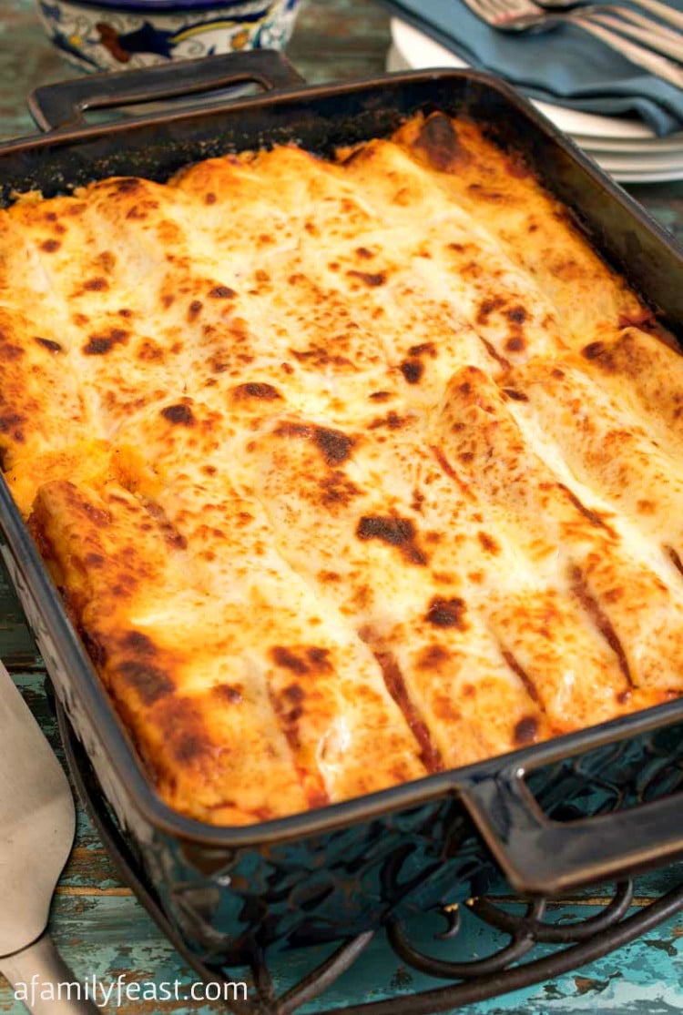 Baked Manicotti with Turkey Sausage - A Family Feast®