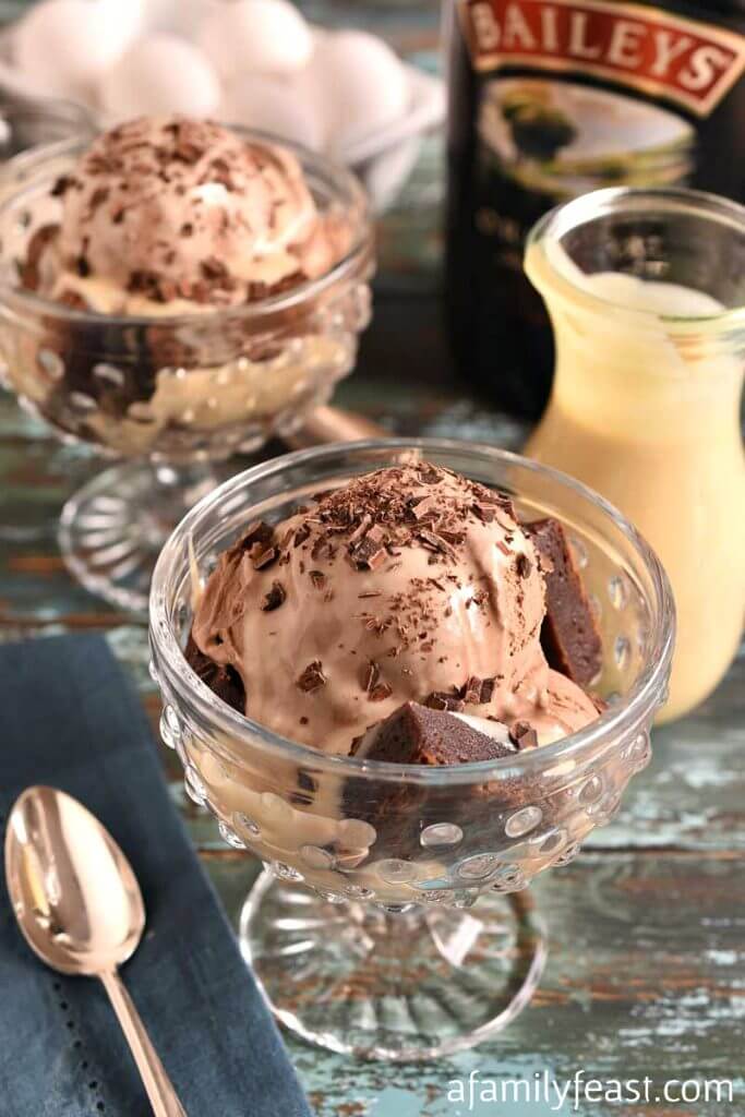 Brownie Sundae with Bailey’s Sauce - A Family Feast®