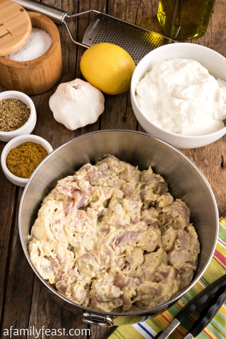 Halal Cart-Style Chicken and Rice with White Yogurt Sauce - A Family Feast®