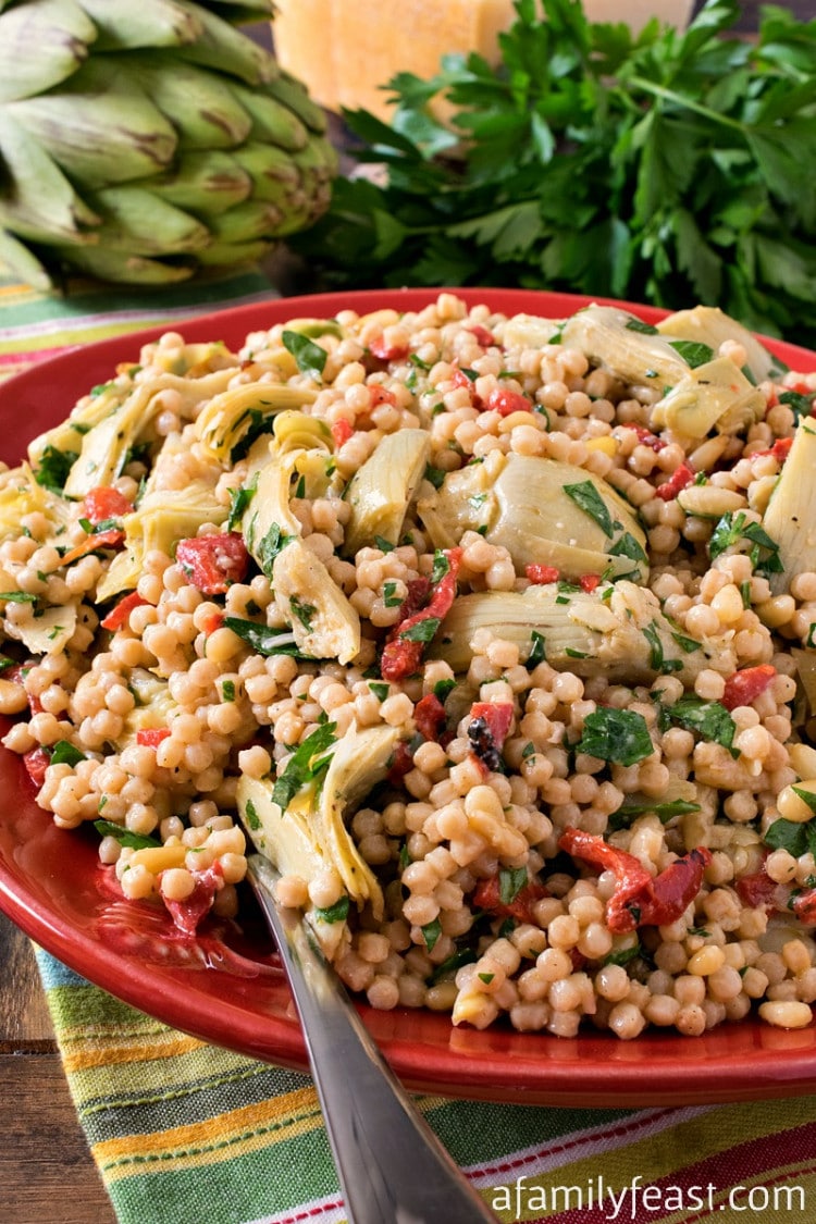 Israeli Couscous Salad with Artichokes and Roasted Red Peppers - A ...
