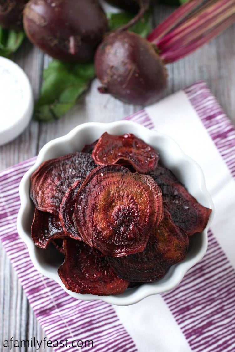 Oven Baked Beet Chips - A Family Feast®
