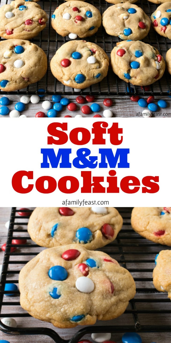 Soft M&M Cookies - A Family Feast®