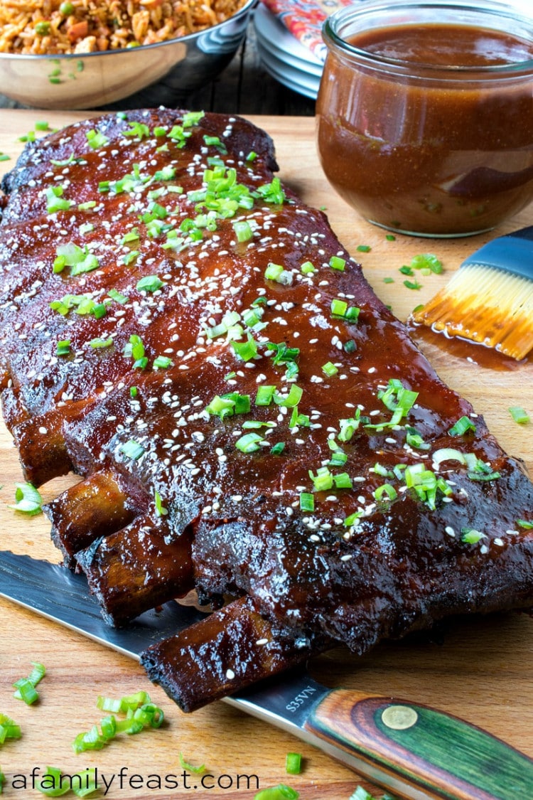Sweet and Spicy Smoked Pork Ribs - A Family Feast®