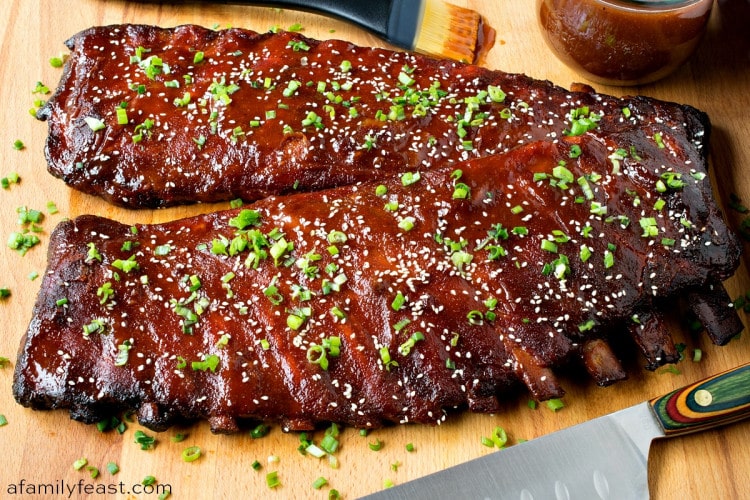 Sweet and Spicy Smoked Pork Ribs - A Family Feast®