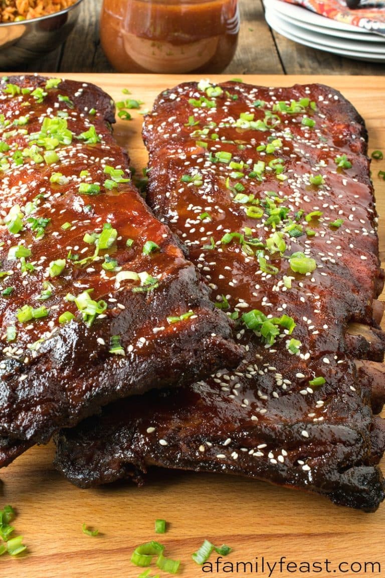 Sweet and Spicy Smoked Pork Ribs - A Family Feast®