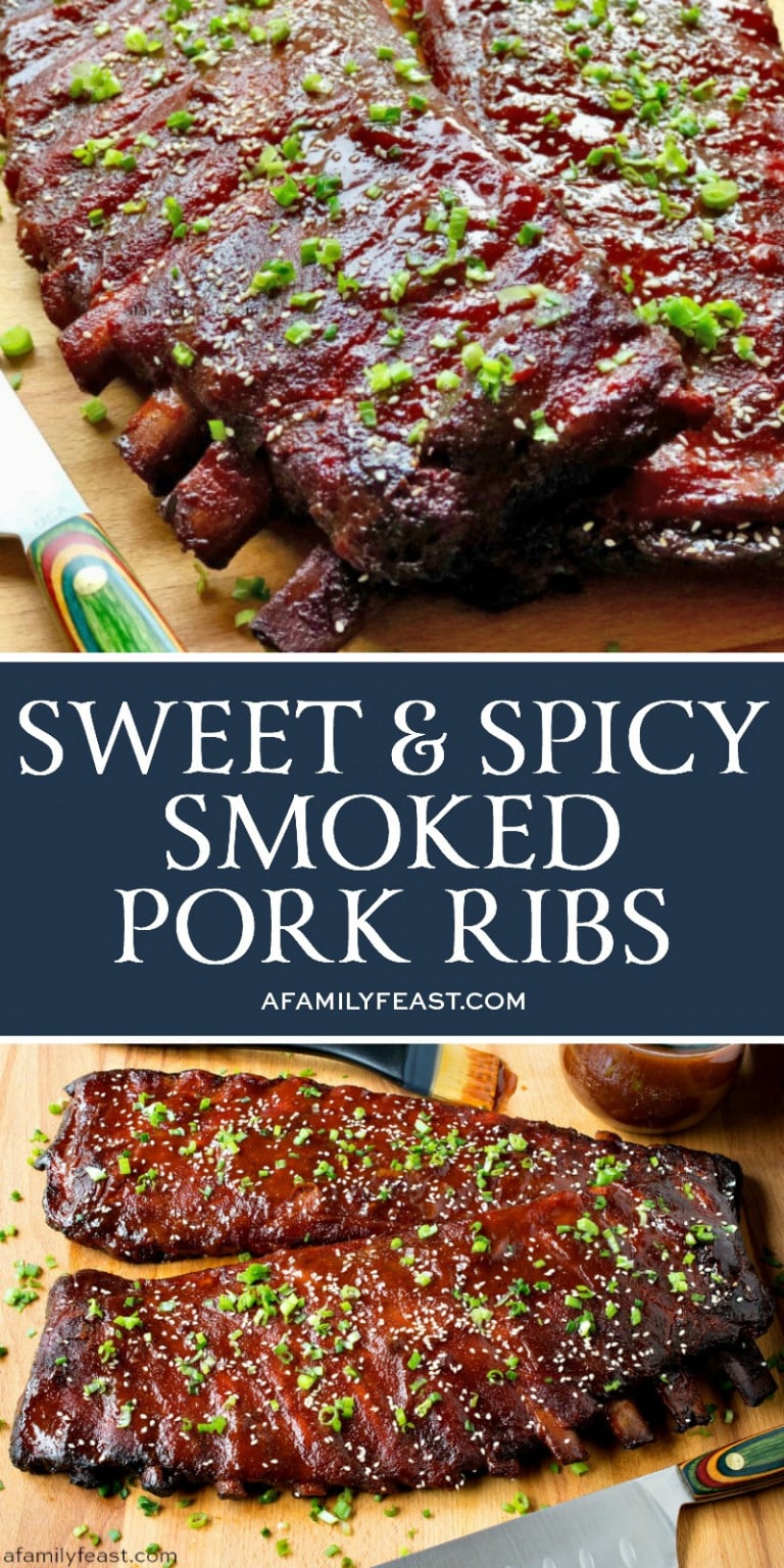 Sweet and Spicy Smoked Pork Ribs - A Family Feast®