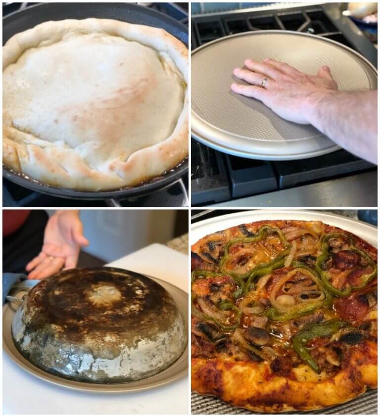 Upside-Down Deep-Dish Skillet Pizza - A Family Feast®