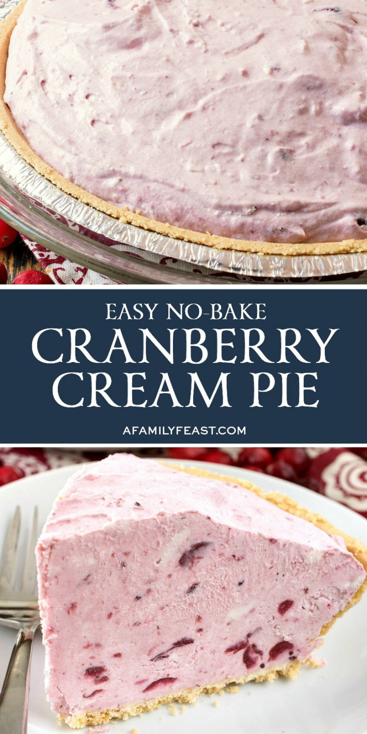 No-Bake Cranberry Cream Pie - A Family Feast®