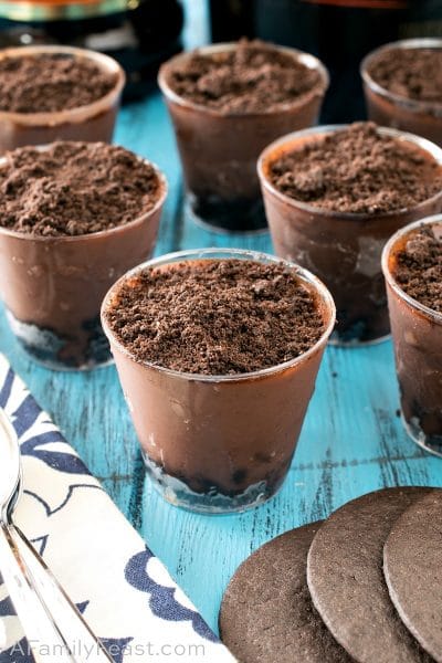 Irish Chocolate Pudding Shots - A Family Feast®