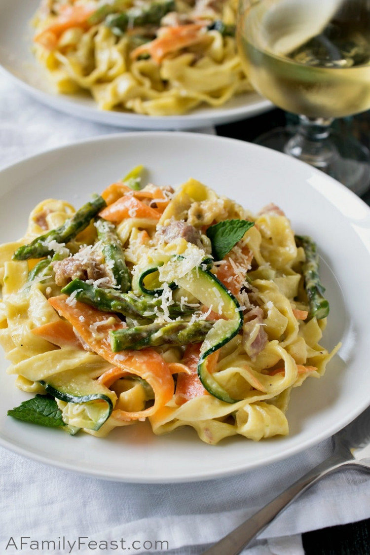 Creamy Pasta Primavera - A Family Feast®