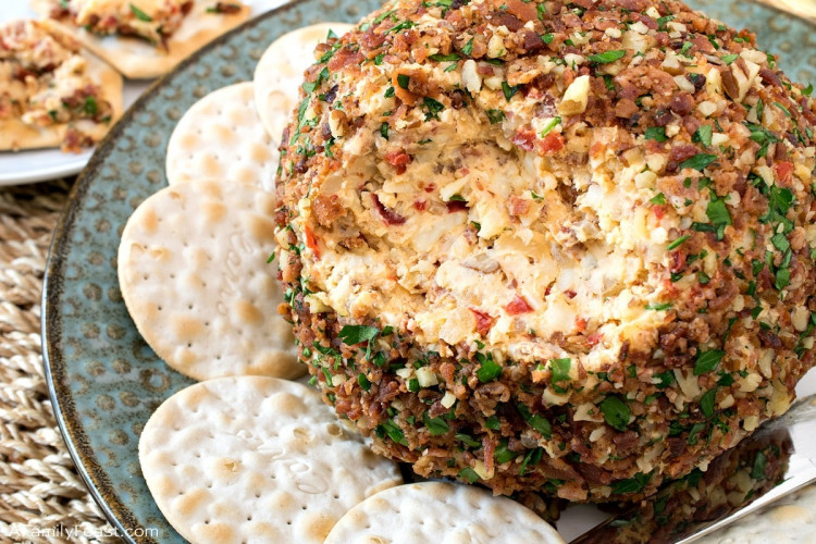 Cheddar Bacon Cheese Ball - A Family Feast®
