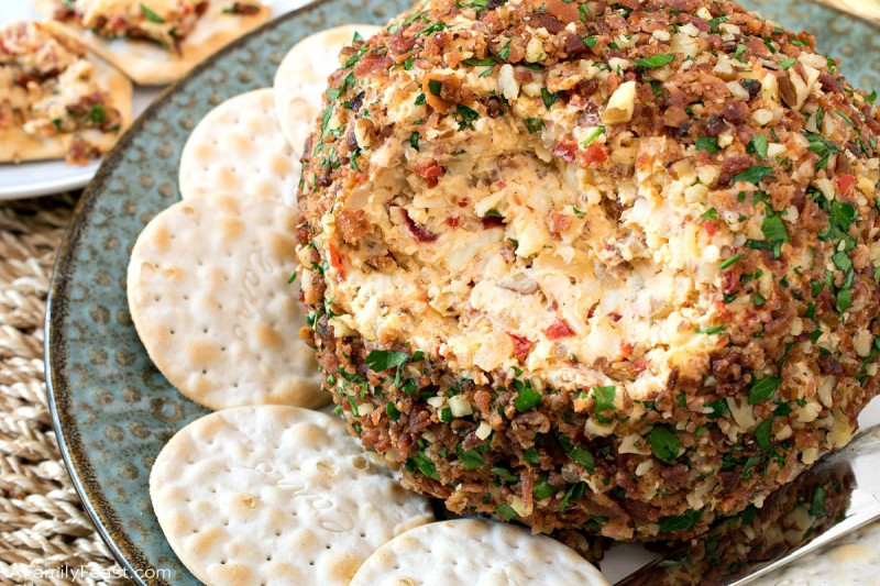 Cheddar Bacon Cheese Ball - A Family Feast®