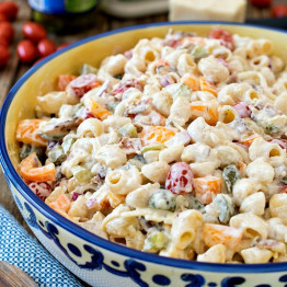Dill Pickle Bacon Ranch Pasta Salad - A Family Feast®