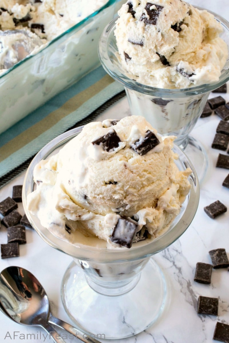 No-Churn Chocolate Chunk Ice Cream - A Family Feast®