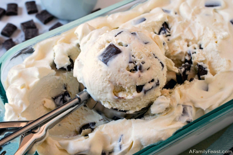 No-Churn Chocolate Chunk Ice Cream - A Family Feast®
