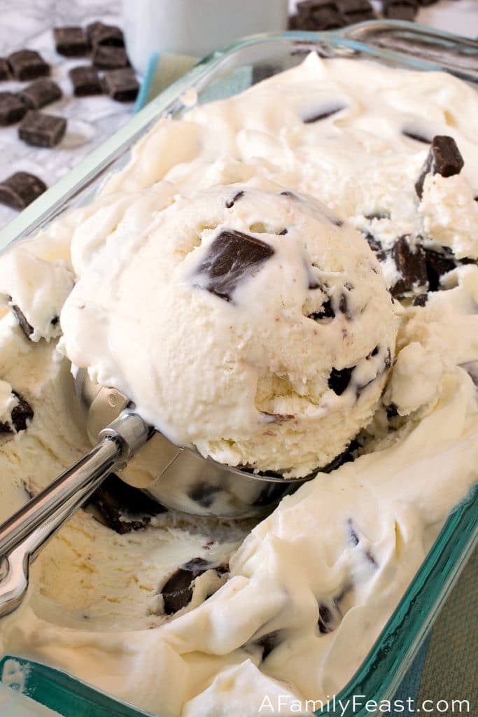 No-Churn Chocolate Chunk Ice Cream - A Family Feast®