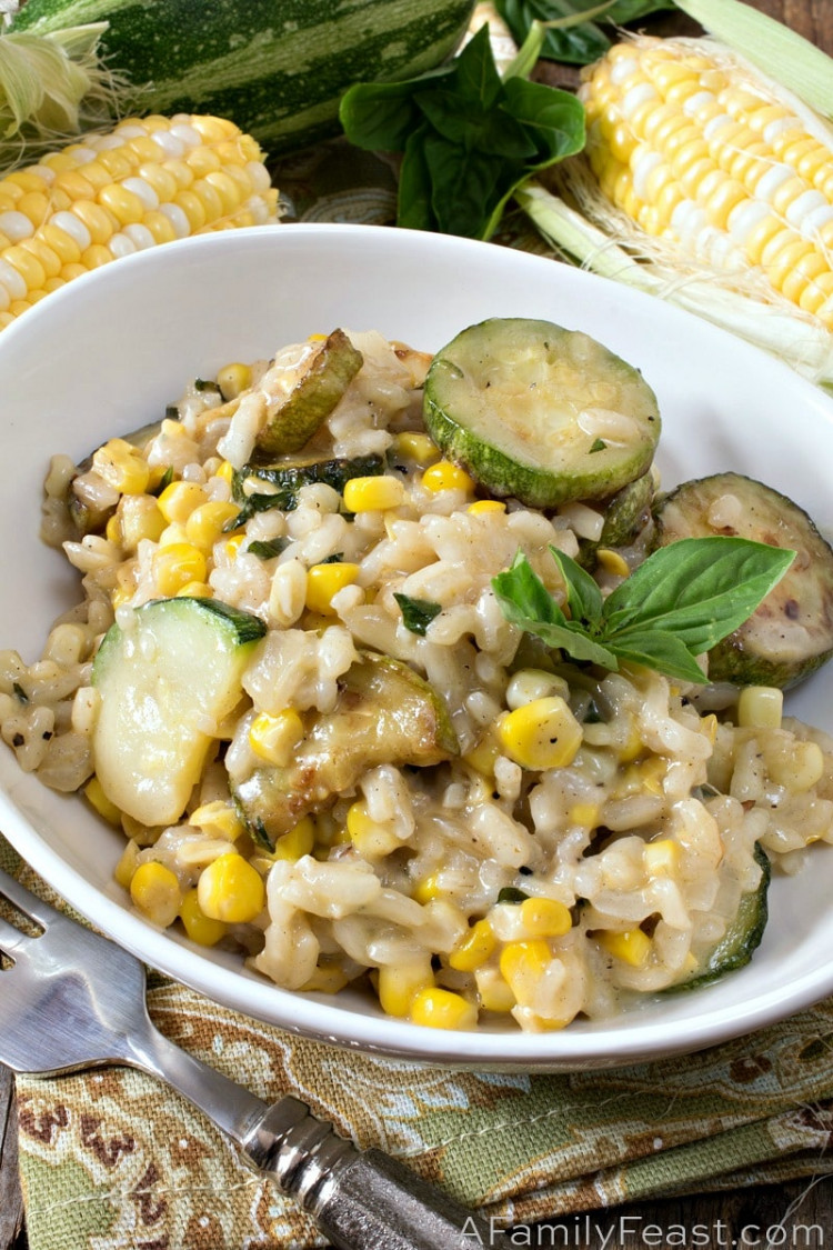 Zucchini Corn Risotto - A Family Feast®