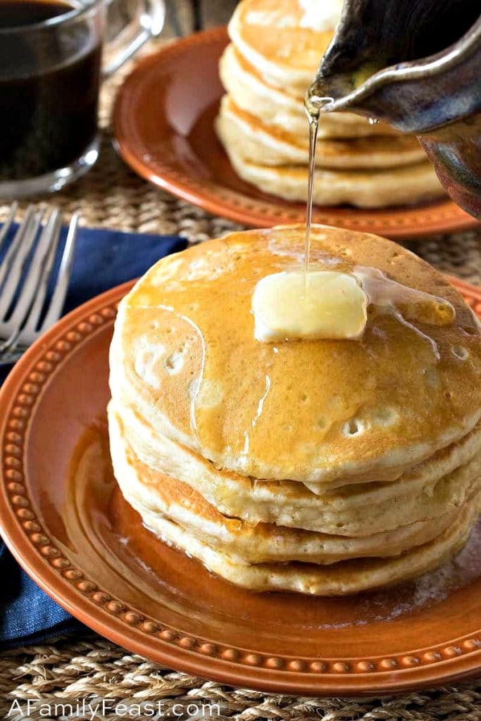 Perfect Fluffy Homemade Pancakes - A Family Feast®