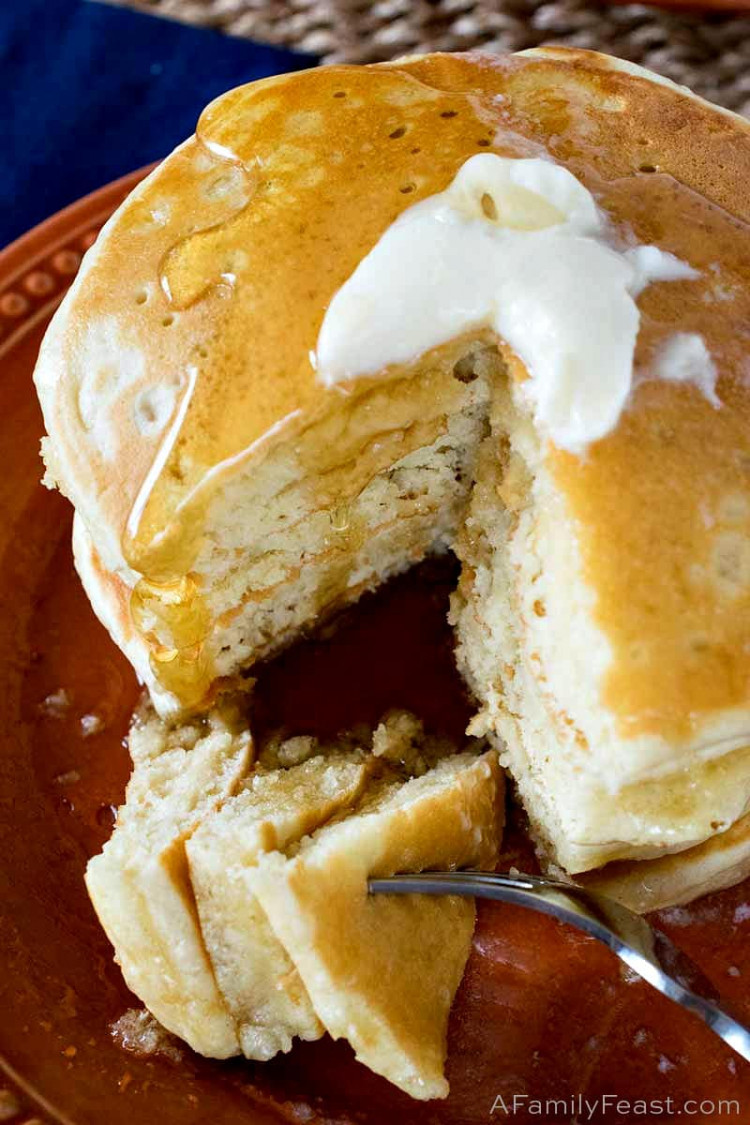 Perfect Fluffy Homemade Pancakes - A Family Feast®