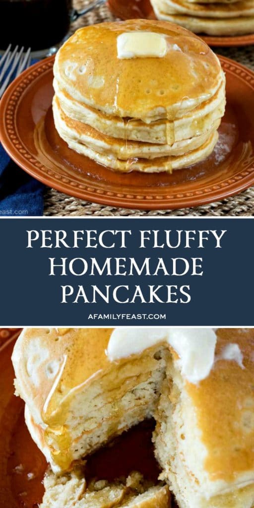 Perfect Fluffy Homemade Pancakes - A Family Feast®
