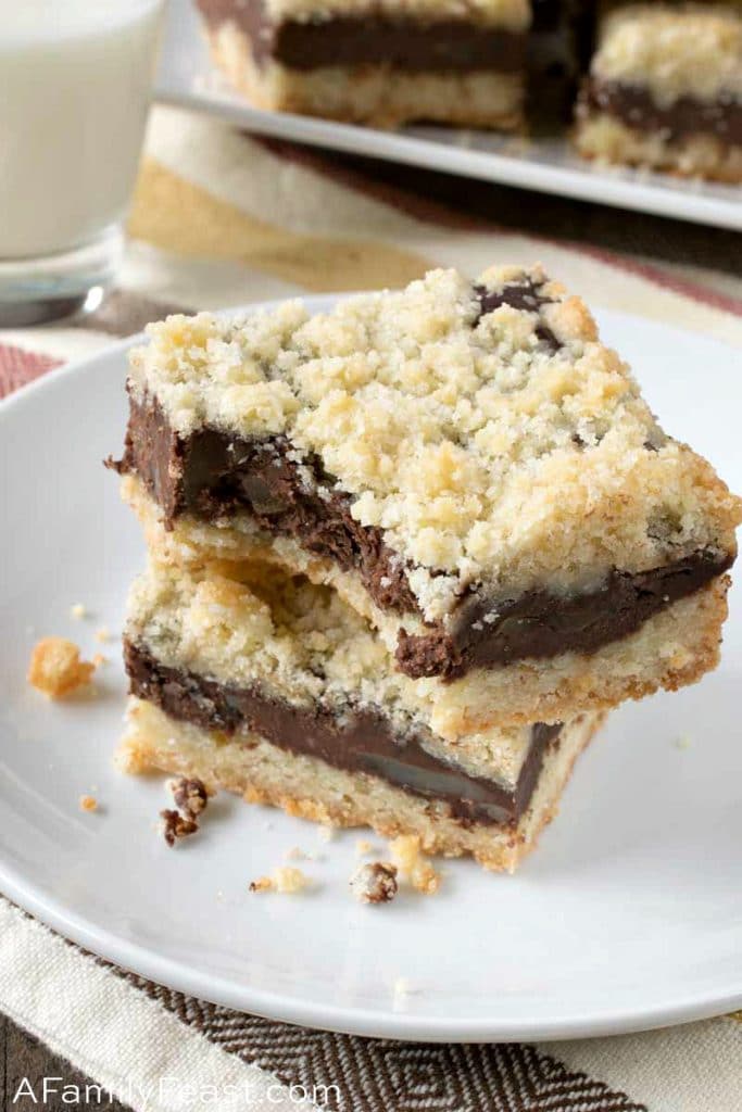 Chocolate Almond Crumb Bars - A Family Feast®