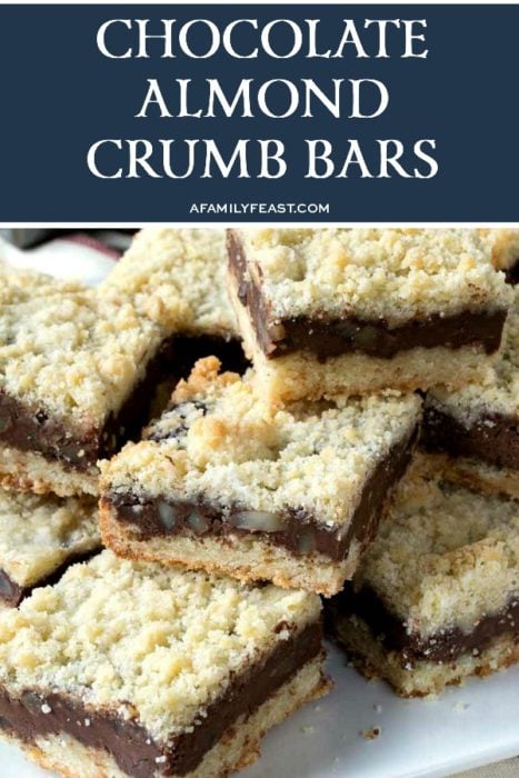 Chocolate Almond Crumb Bars - A Family Feast®
