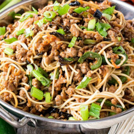 Scallion Noodles with Pork - A Family Feast®