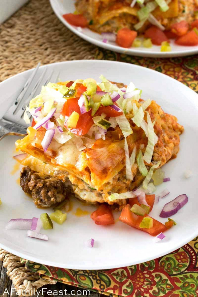 Bacon Cheeseburger Lasagna - A Family Feast®