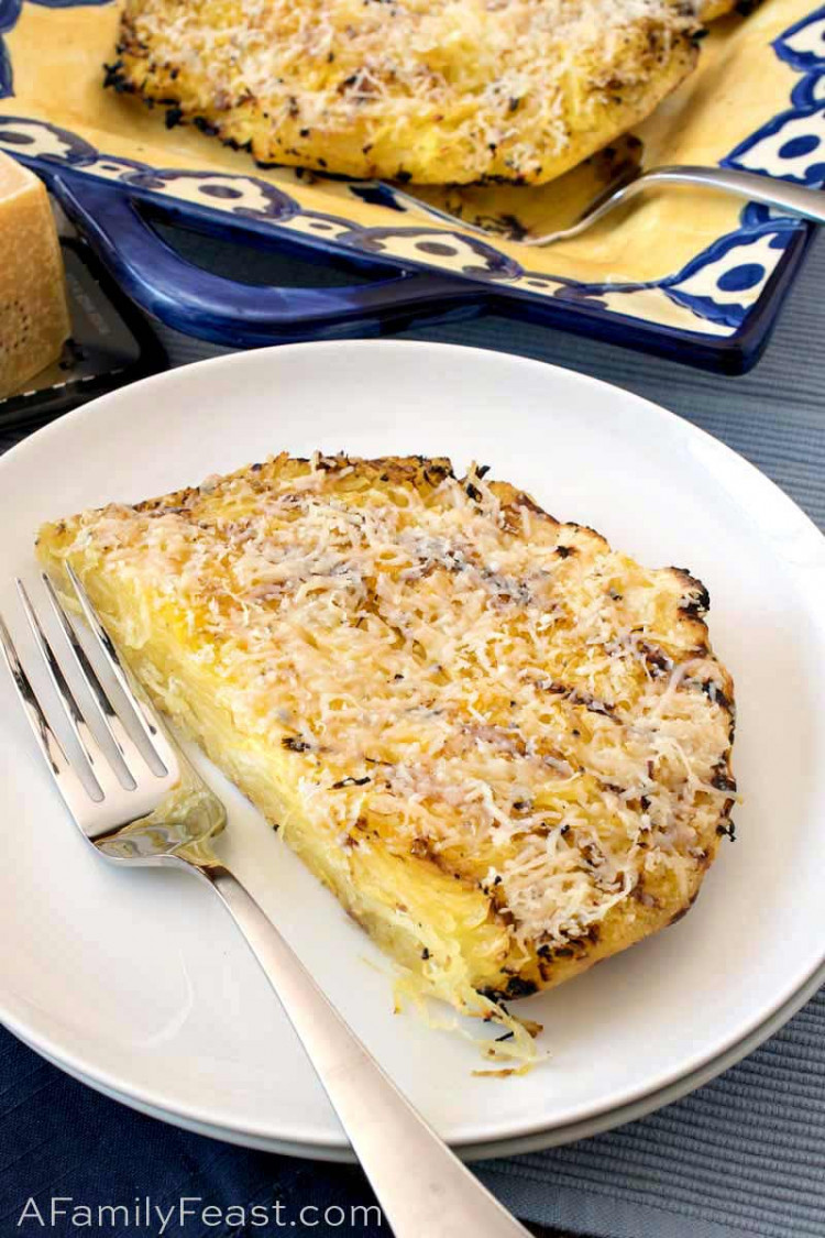 Grilled Spaghetti Squash Steaks - A Family Feast®